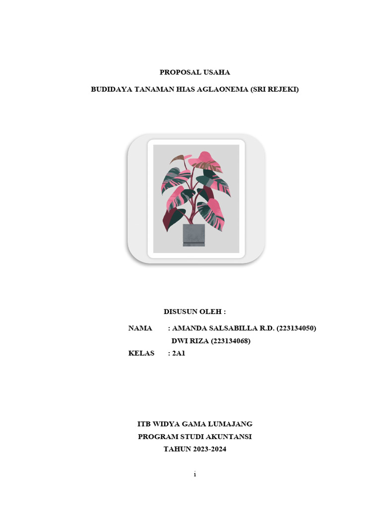 Proposal Usaha Budidaya Tanaman Hias | PDF