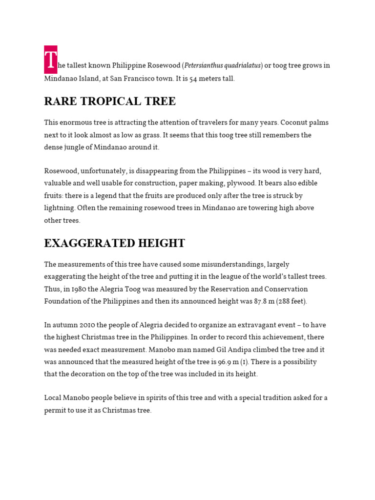 TOOG TREE IN ALEGRIA | PDF | Trees