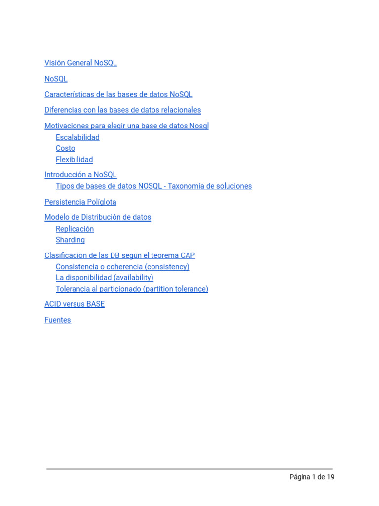 (Apunte) Introducción (NoSQL) | PDF | No Sql | Bases de datos