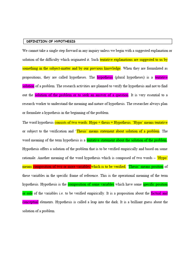 Hypothesis LECTURE 1 | PDF | Hypothesis | Theory Hypothesis LECTURE 1 | PDF | Hypothesis | Theory