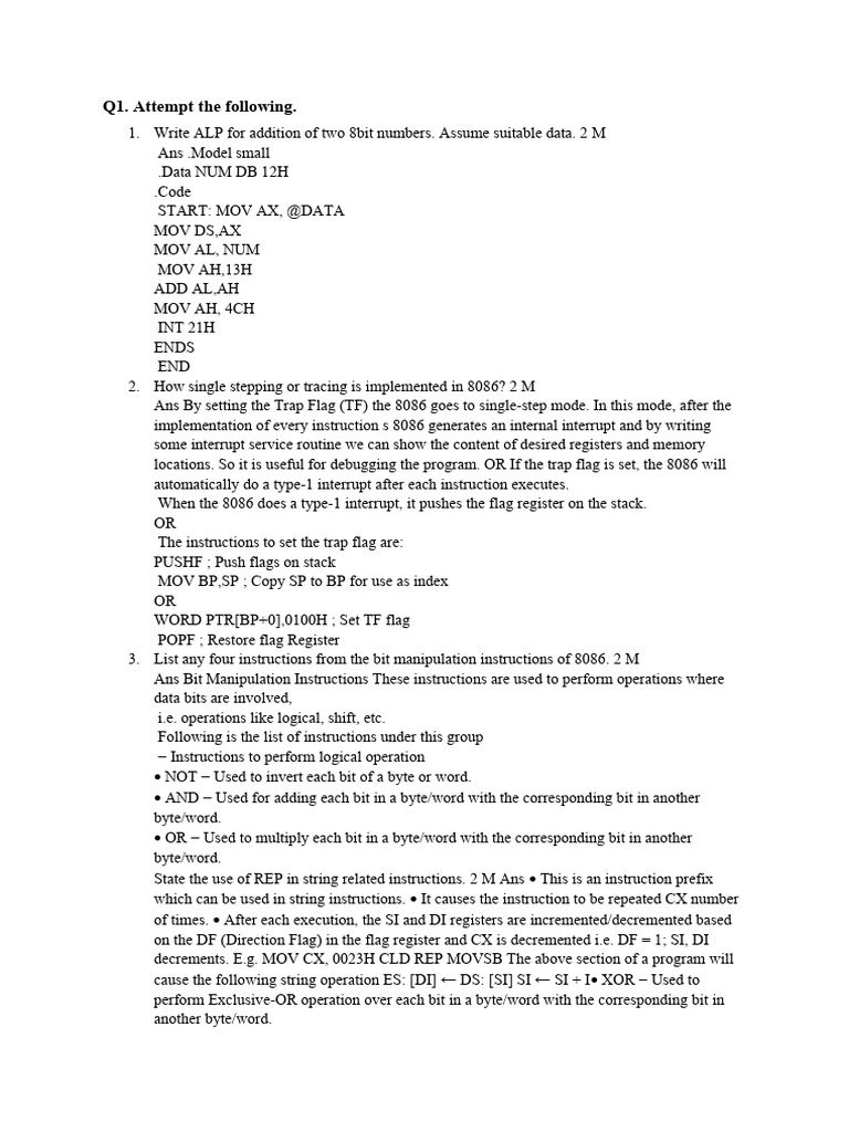 Question Bank 2-1 | PDF | Bit | Computer Engineering