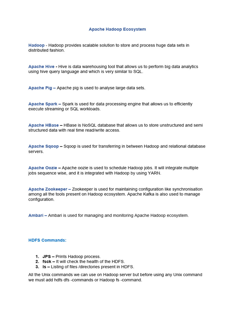 Apache Hadoop Ecosystem | PDF