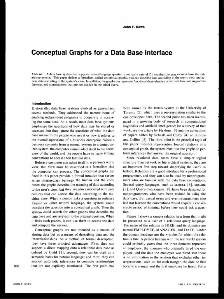 Conceptual Graphs For A Database Interface (Sowa 1976) | PDF | Databases | Concept