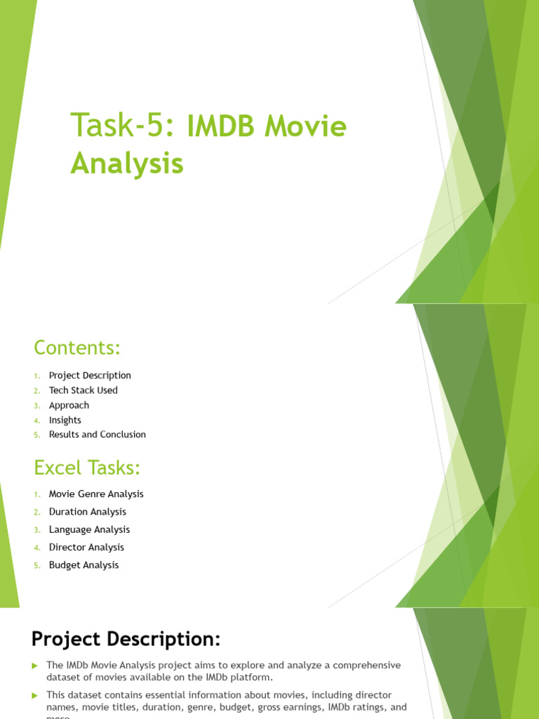 IMDB Movie Analysis PPT | PDF | Data Analysis | Statistics