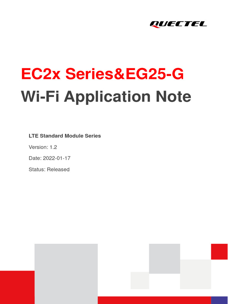 Quectel EC2x SeriesEG25-G Wi-Fi Application Note V1.2-1 | PDF | Wi Fi | Ieee 802.11