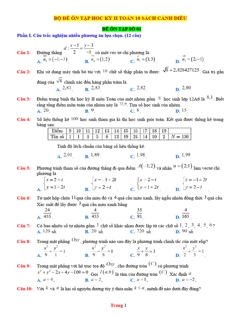 thuvienhoclieu.com-10-De-on-tap-HK2-Toan-10-Canh-dieu-Cau-truc-moi | PDF
