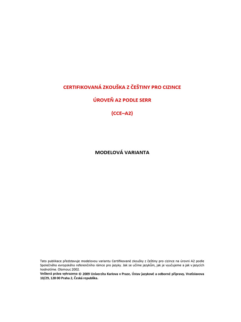 Cce Modelova Varianta A2 | PDF