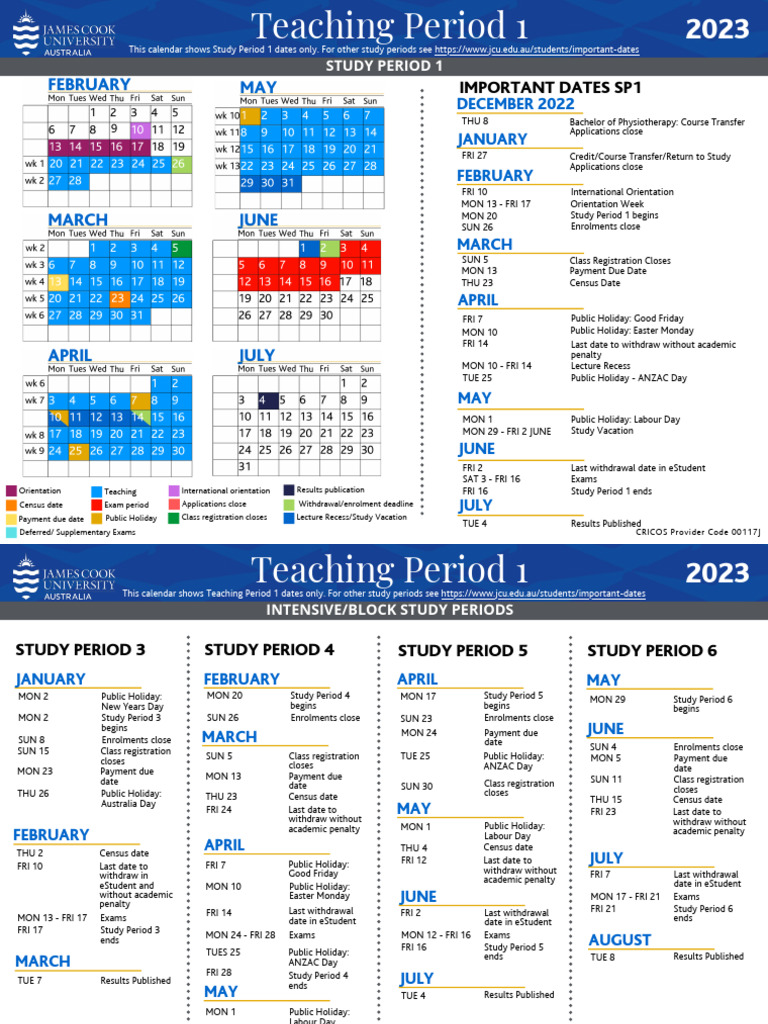 2023 Study Period 1 11 Academic Calendar | PDF | Observances | Holidays
