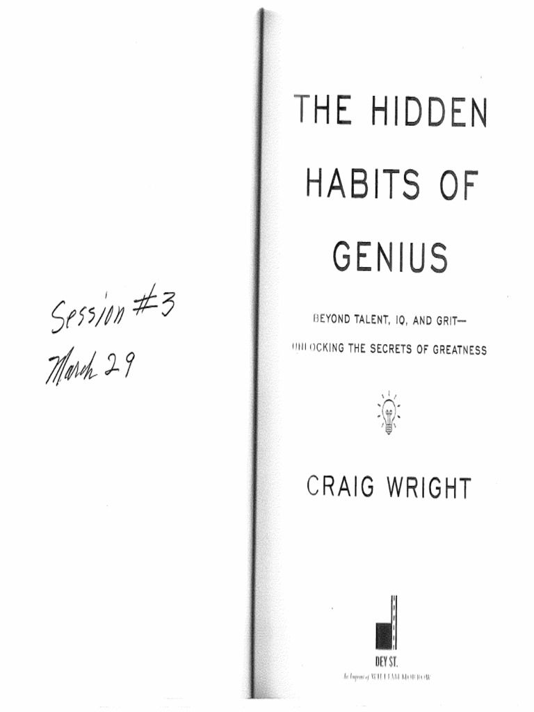Week 3 Hidden Habits Of Genius Pdf
