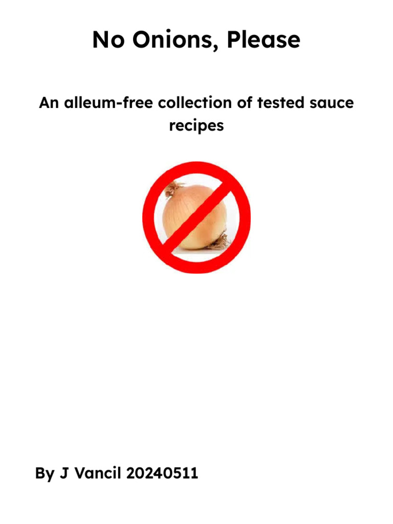 No Onions, Please | PDF | Sauce | Corn Starch