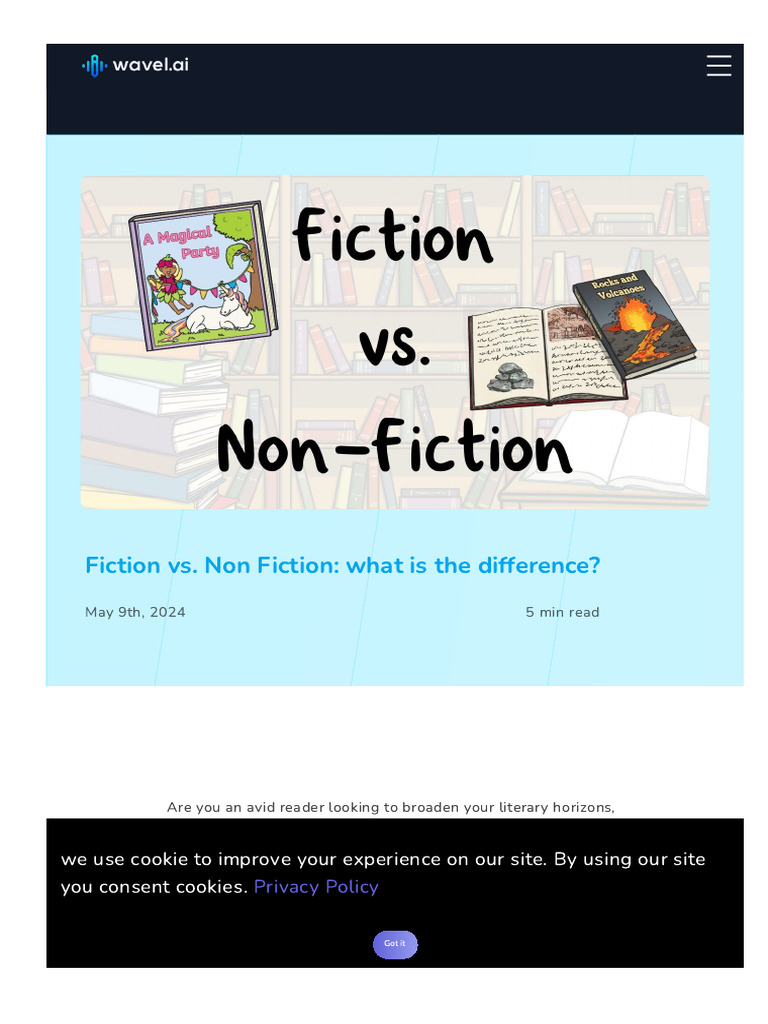 Fiction vs. Non Fiction: What Is The Difference? | PDF | Narrative ...