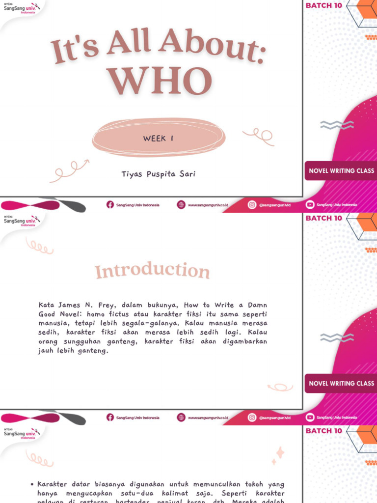 Materi Batch 10 Week 1 - Novel Writing | PDF