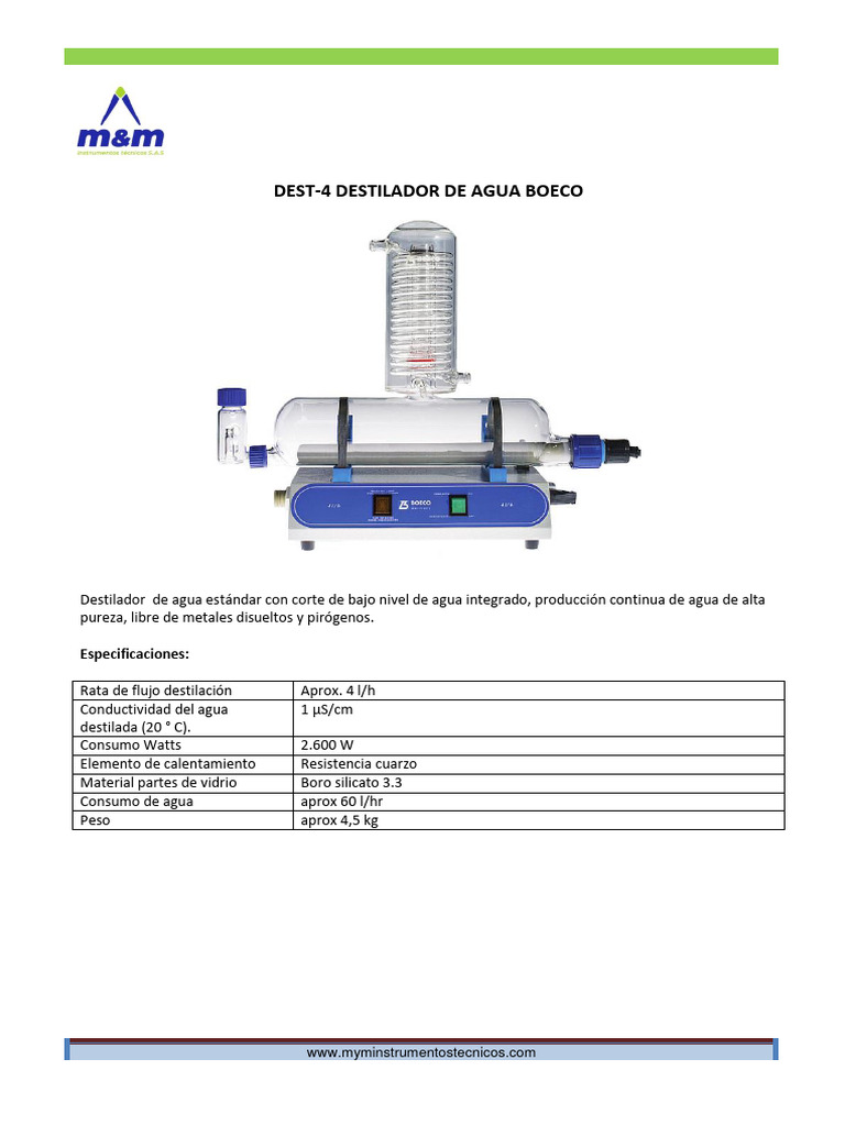 Dest 4 Destilador de Agua Boeco Nuevo | PDF | Cocina, comidas y vino