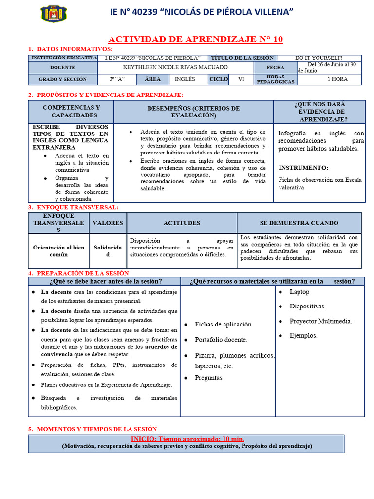 2a - Do It Yourself | PDF | Evaluación | Aprendizaje
