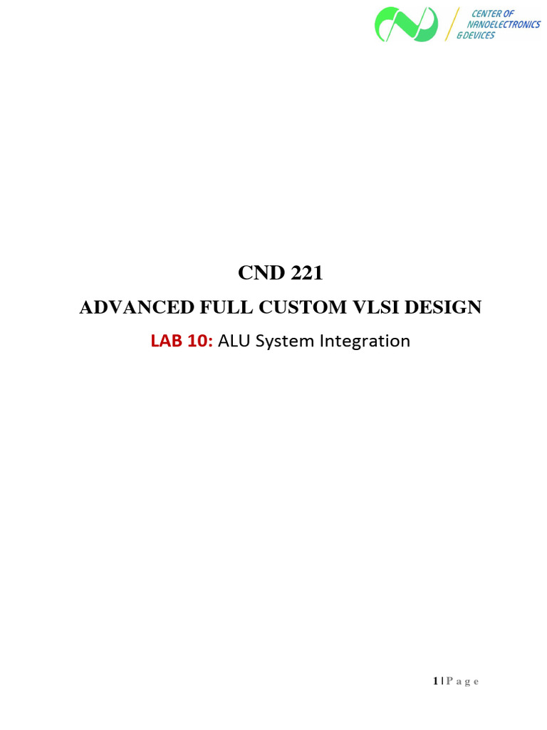 Lab10 - ALU System Integration | PDF | Computer Science | Computer Engineering