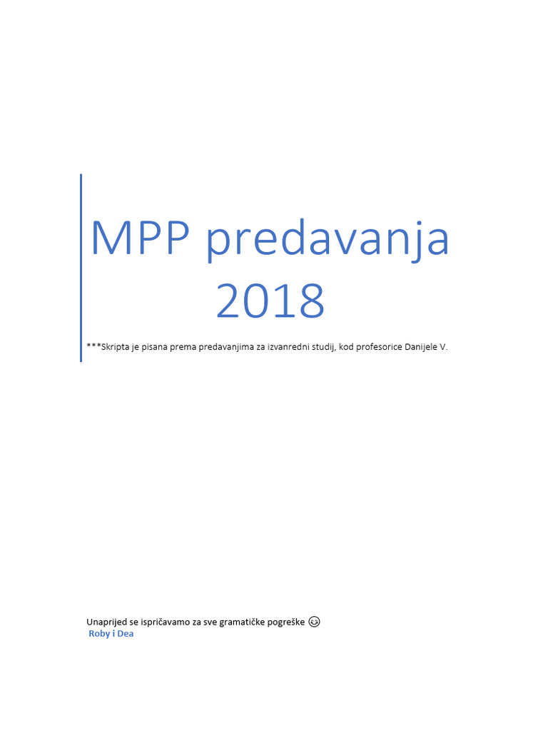 MPP - skripta Roby i Dea | PDF