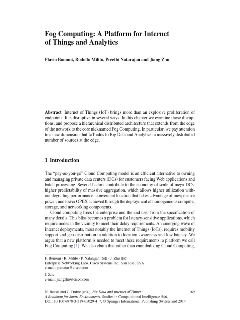 Fog Computing | PDF | Internet Of Things | Cloud Computing