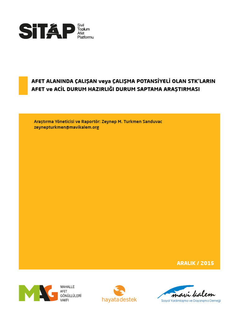 Zeynep Turkmen AFET - ALANINDA - STKlar 2015 | PDF