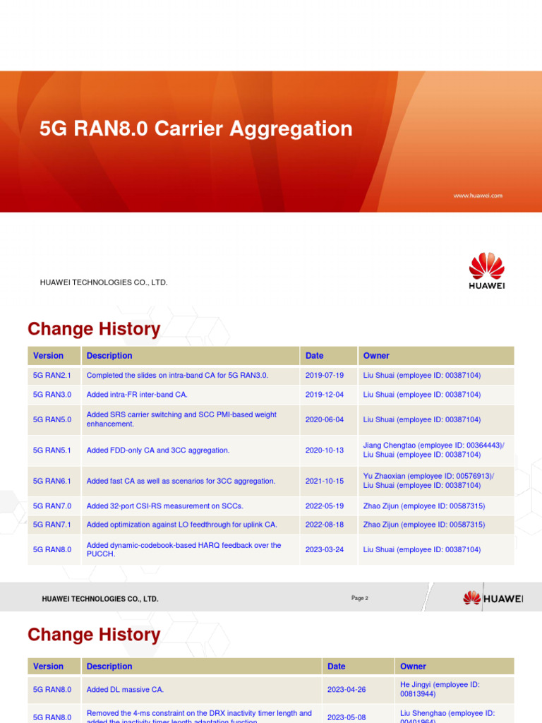 5G RAN8.0 Carrier Aggregation Overview | PDF | Duplex ...