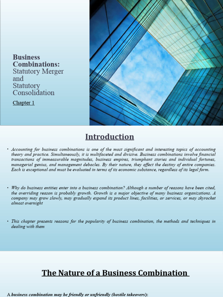 Chapter 1 Business Combi | PDF | Mergers And Acquisitions | Goodwill (Accounting)