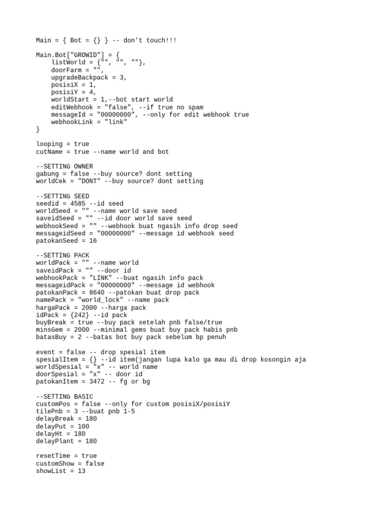 Rotasi Semoga No Bug - Lua | PDF