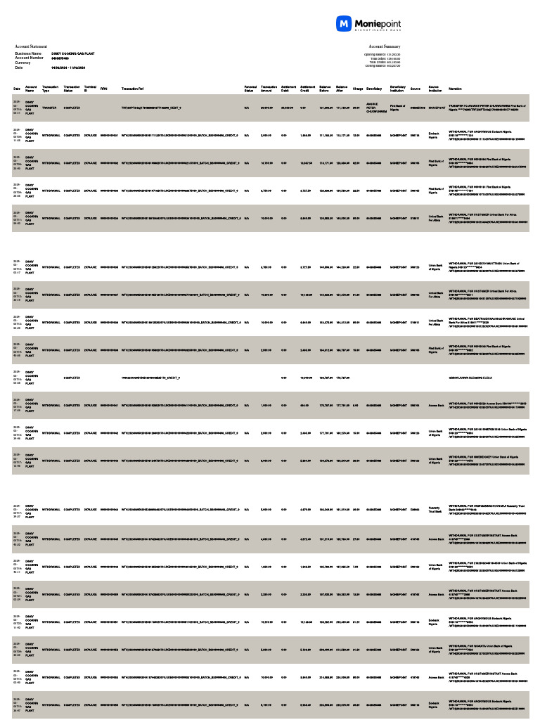 Moniepoint Document 2024 03 11T06 55 | PDF | Debits And Credits ...