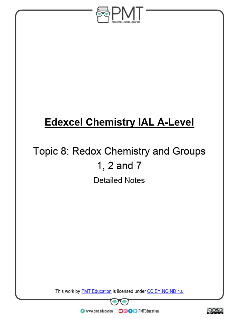 A-Level Redox & Group Chemistry Notes | PDF | Redox | Hydroxide