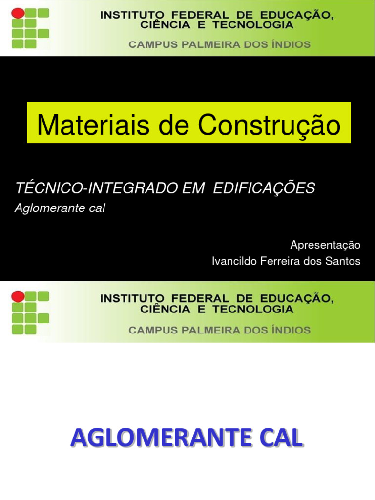 Aula 05 - Aglomerante Cal (42 Slides) Versão Sigaa - 230510 - 160255 ...