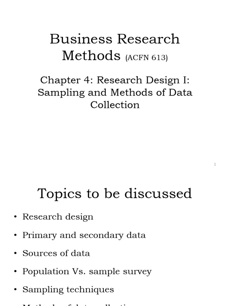 Chapter 4 | PDF | Sampling (Statistics) | Questionnaire