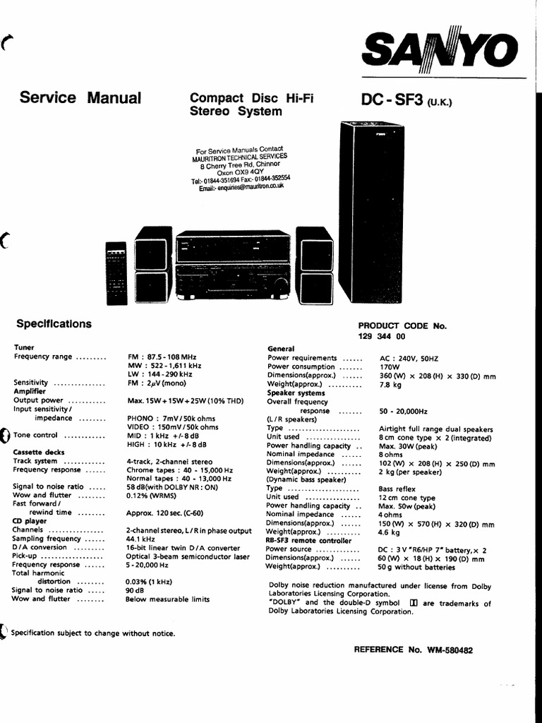 Sanyo dc-sf3 SM | PDF