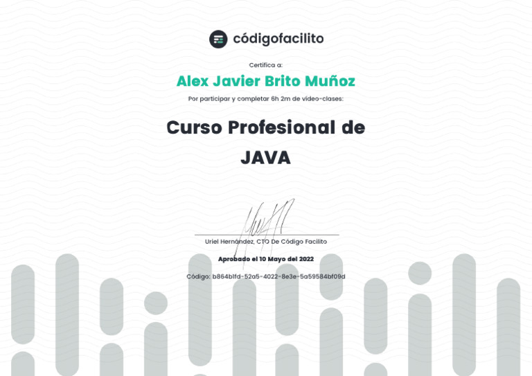 Certificado - Curso Profesional de JAVA | PDF Certificado - Curso Profesional de JAVA | PDF