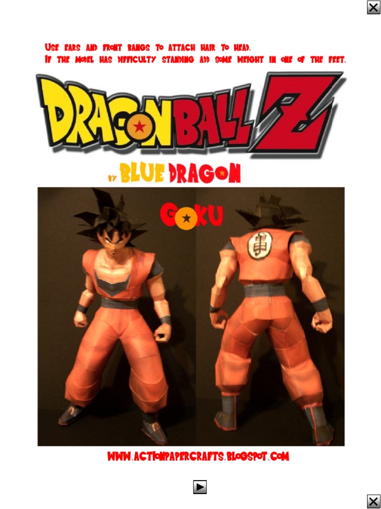 DBZ 23cm Goku Paper Craft With Lines | PDF | Sports
