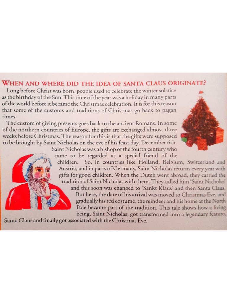 Origin of Santa Claus | PDF