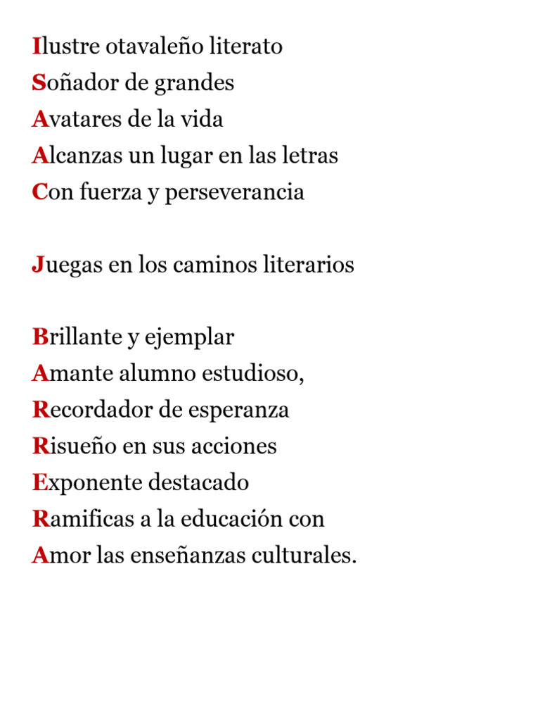 Acrostico Isaac Jesus Barrera | PDF