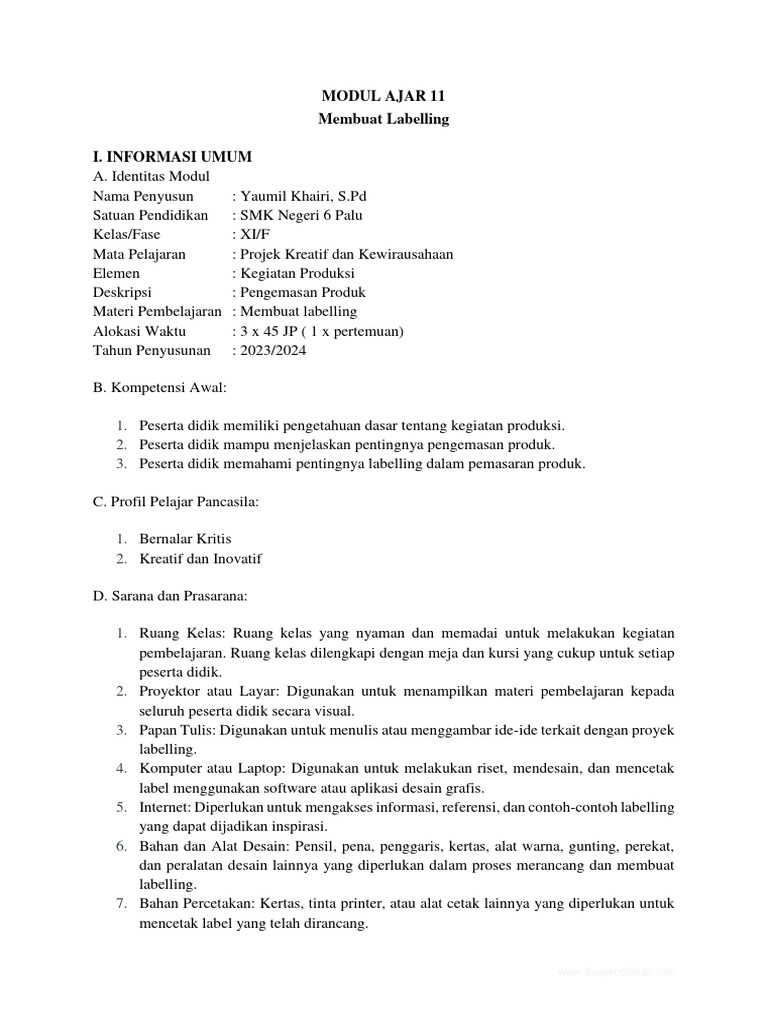 Panduan Membuat Labelling Produk | PDF