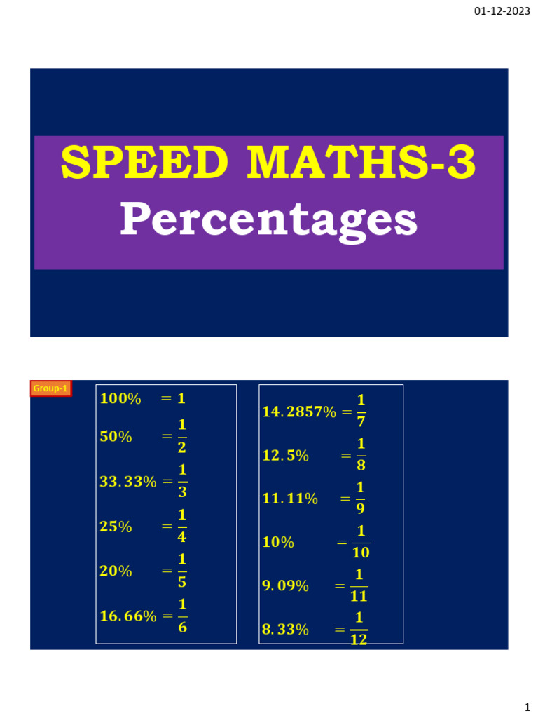 Percentage Tricks and Formulas Guide | PDF | Percentage | Economies
