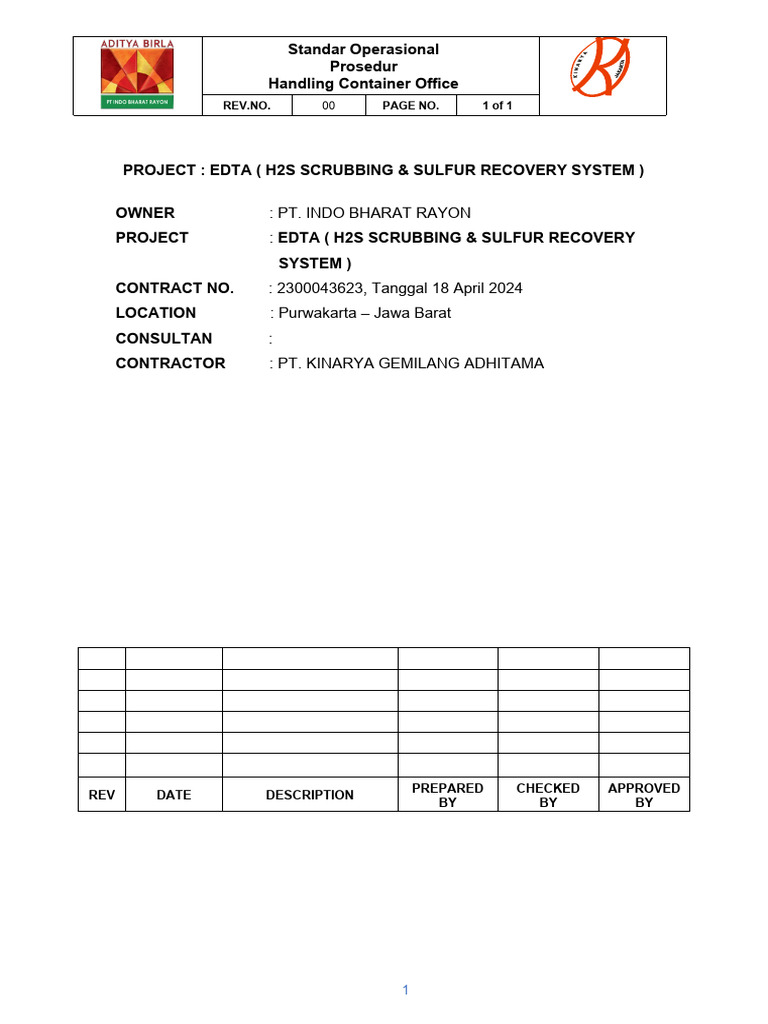 SOP Handling Kontainer | PDF | Griya & Taman | Teknologi & Rekayasa