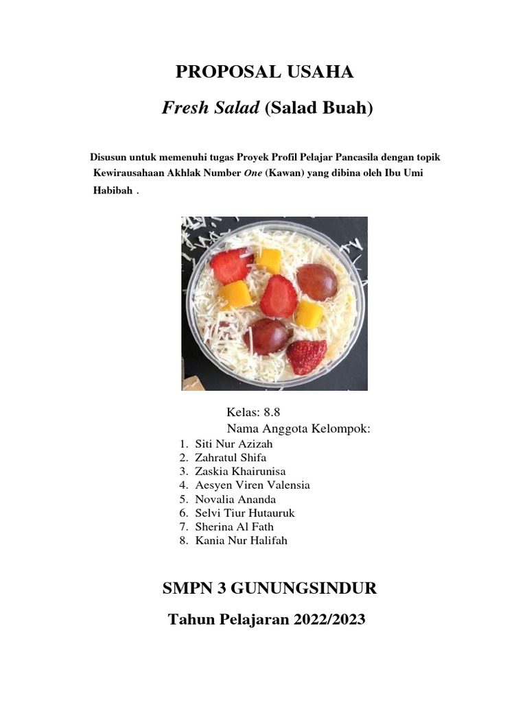 Proposal Usaha Salad Buah | PDF