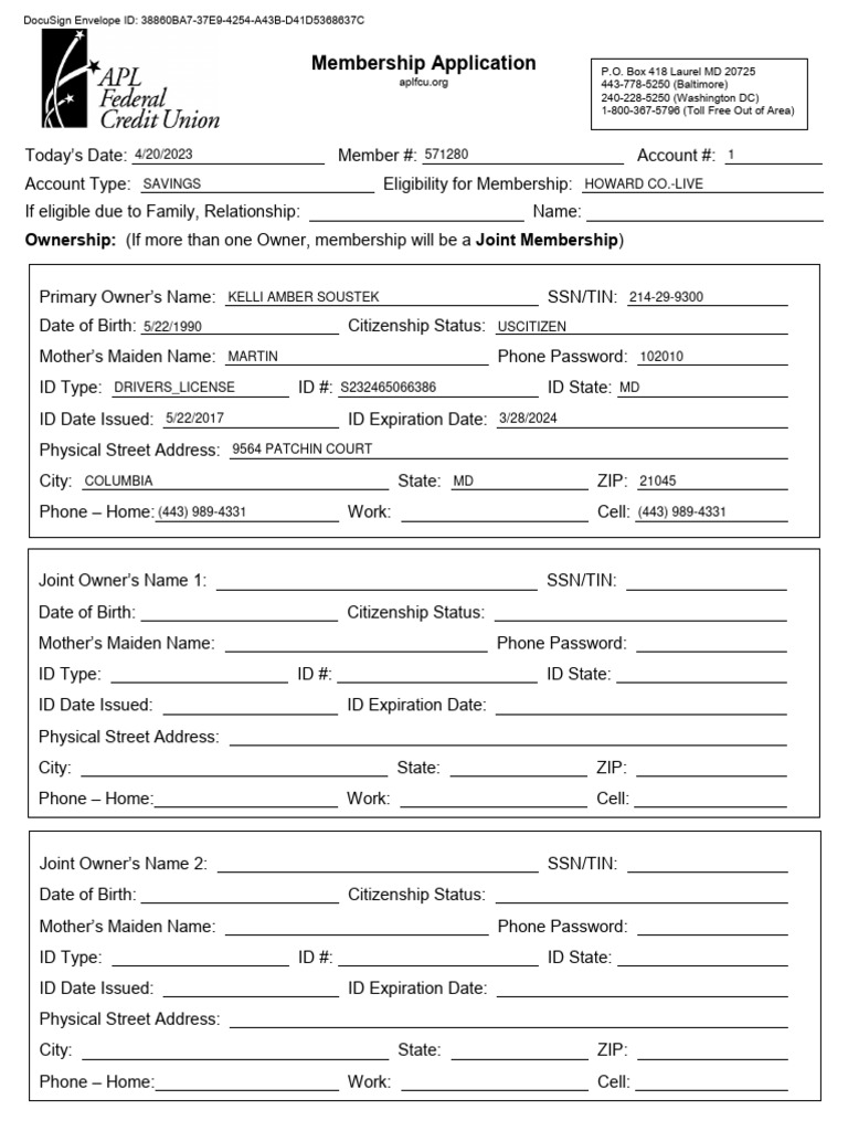 Apl Membership - Application | PDF | Overdraft | Payments