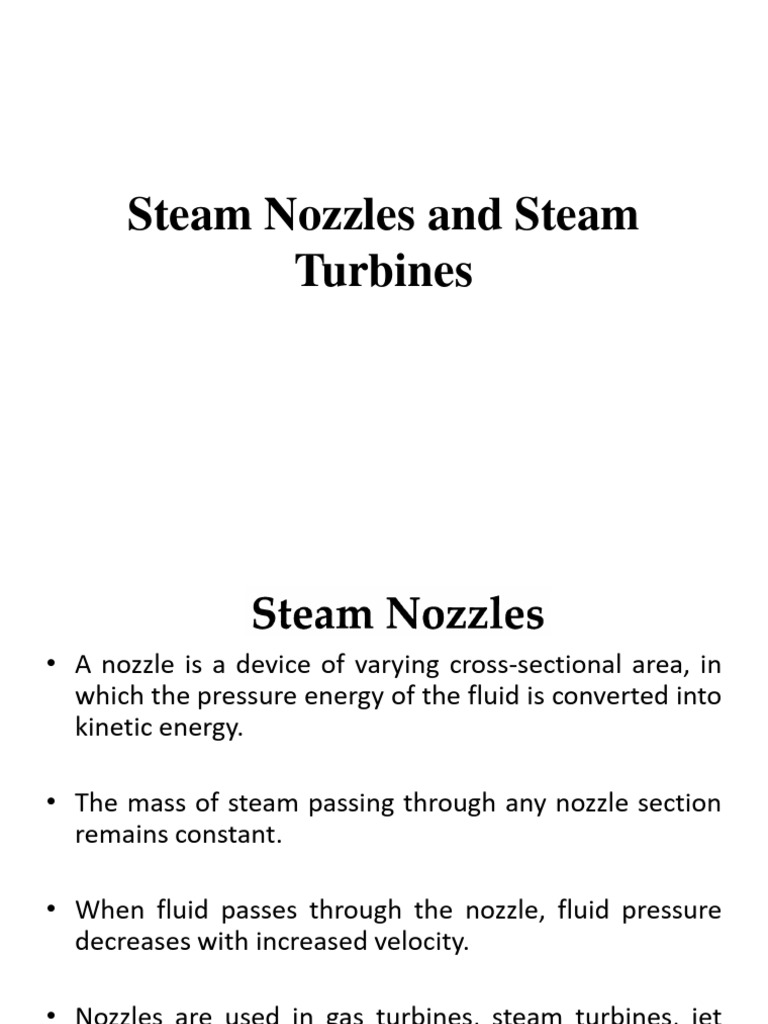 Steam Nozzles and Turbines Explained | PDF