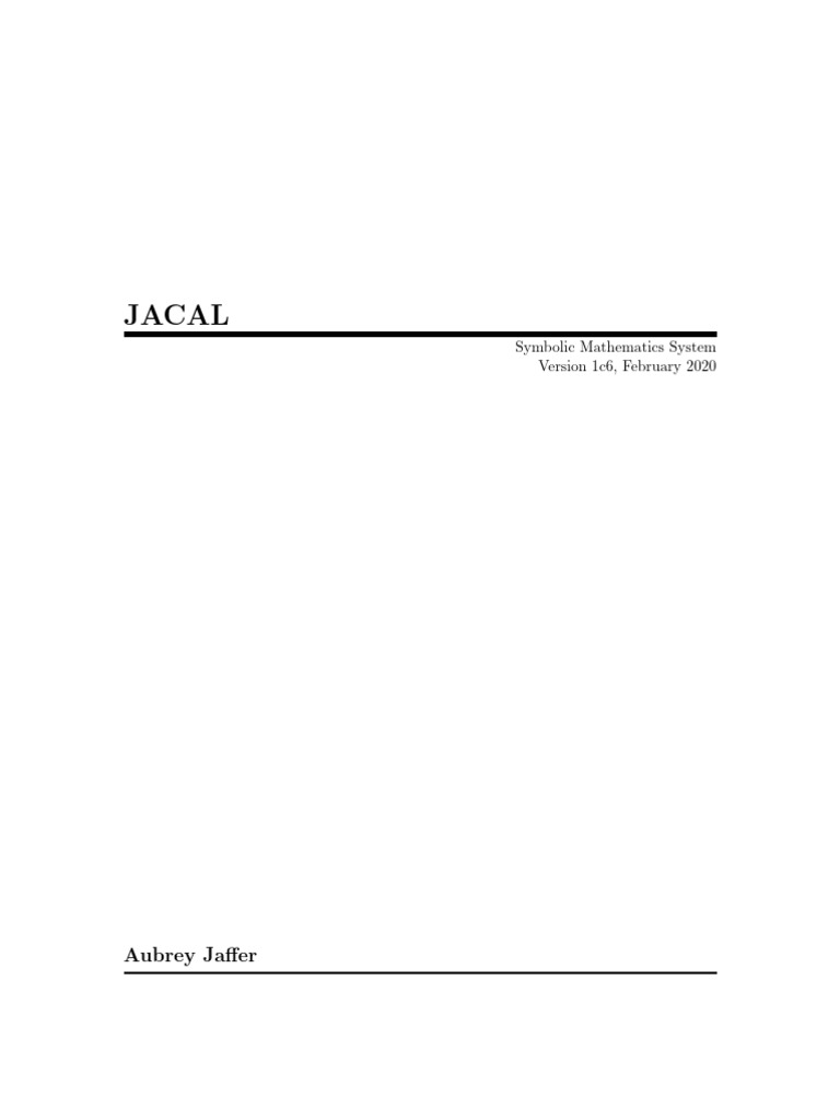 Jacal | Download Free PDF | Subtraction | Computing