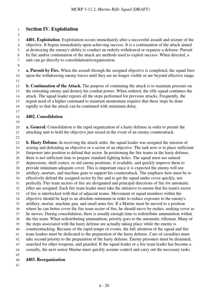 Cdraft Ch4-Iv | PDF | Platoon | Reconnaissance