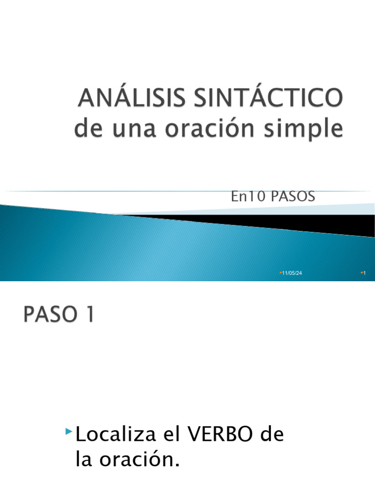 Análisis Sintáctico en 10 Pasos | PDF | Verbo | Oración (Lingüística)