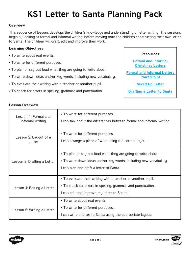 T L 52165 Formal and Informal Letters Lesson Plan - Ver - 2 | PDF ...