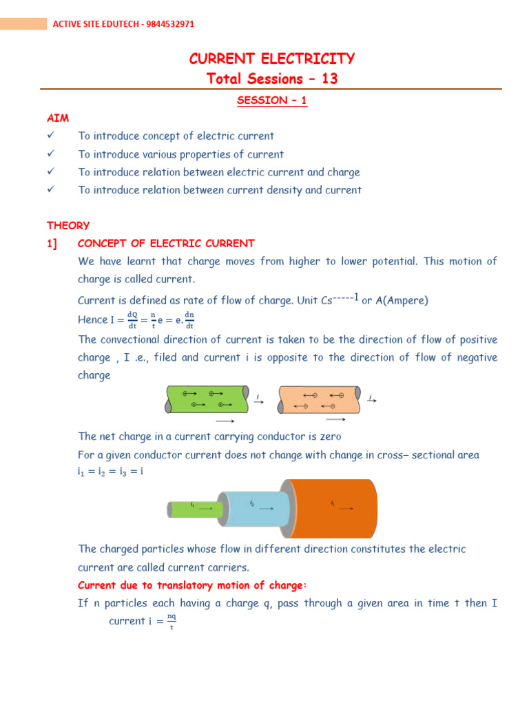 Cureent Lecture Wise | PDF | Electrical Resistivity And Conductivity | Electrical Resistance And ...