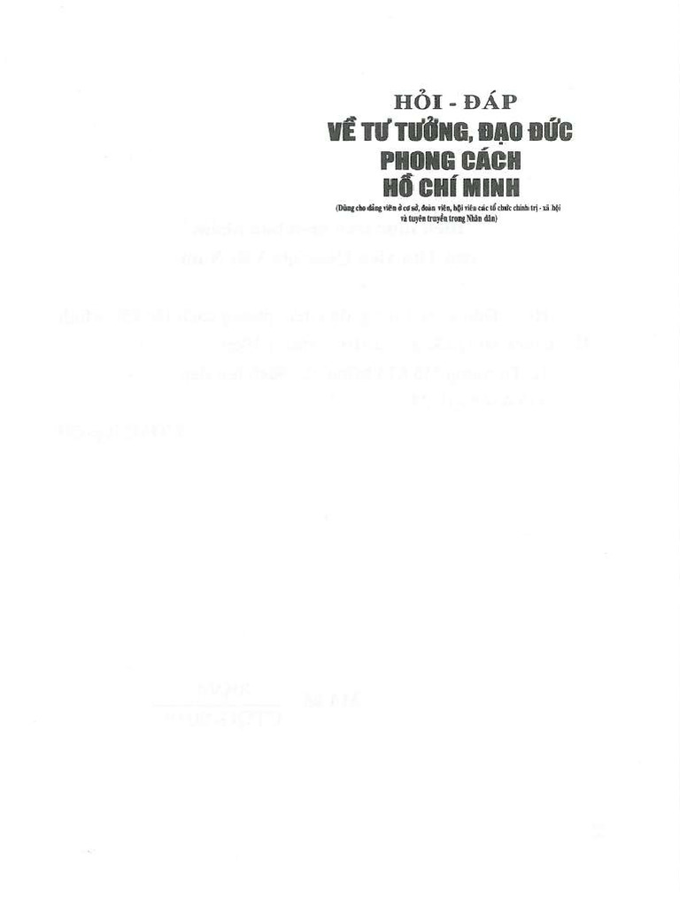 Hoi Dap Ve Tu Tuong Dao Duc Phong Cach Ho Chi Minh Compressed | PDF