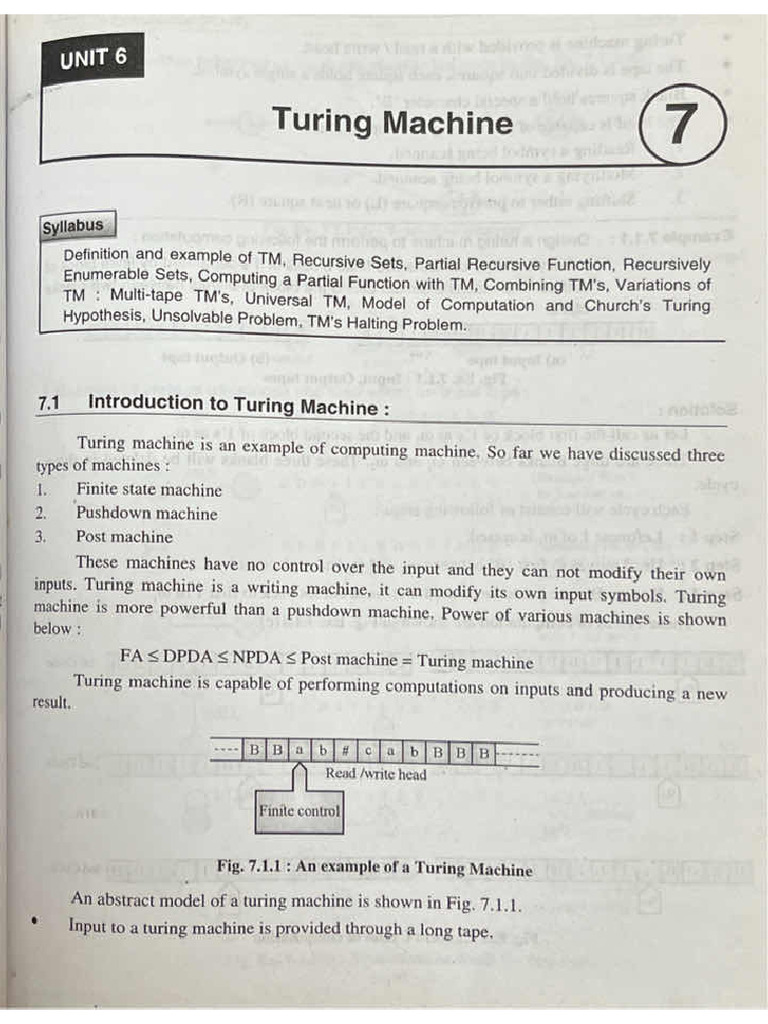 Toc Unit 5 Turing Machine | PDF