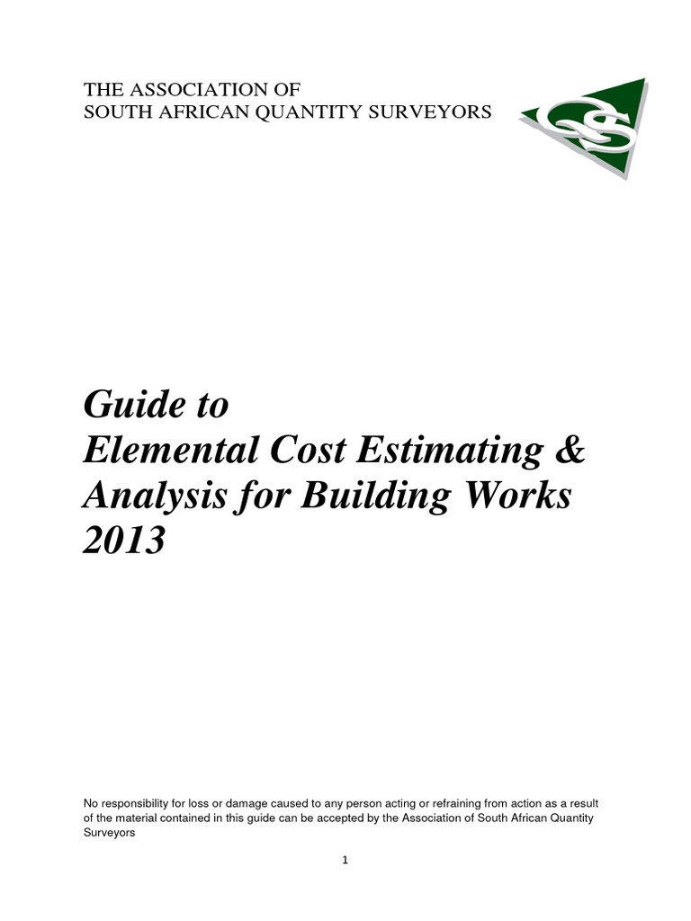Guide To Elemental Cost Estimating & Analysis For Building W | PDF ...