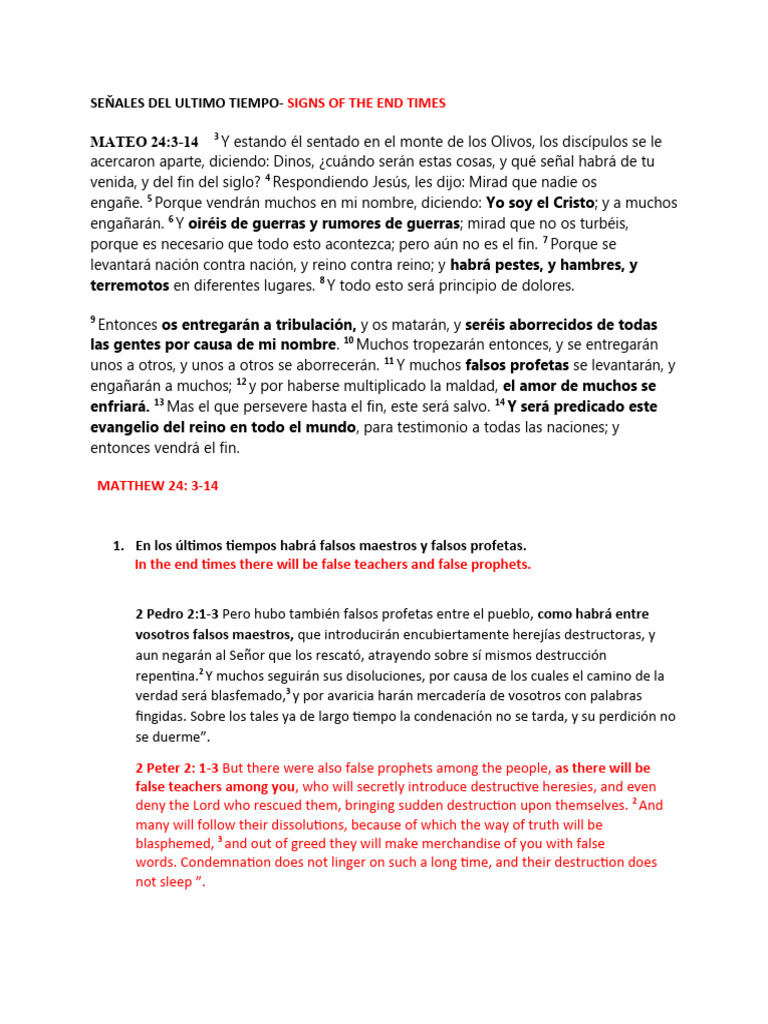 Senales Antes Del Fin de Los Tiempos | Descargar gratis PDF | Contenido ...