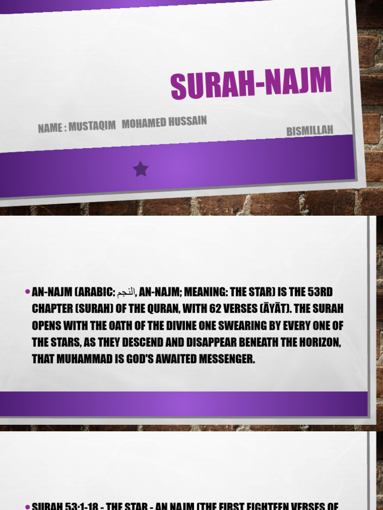 Overview of Surah Najm (The Star) | PDF | Surah | Quran